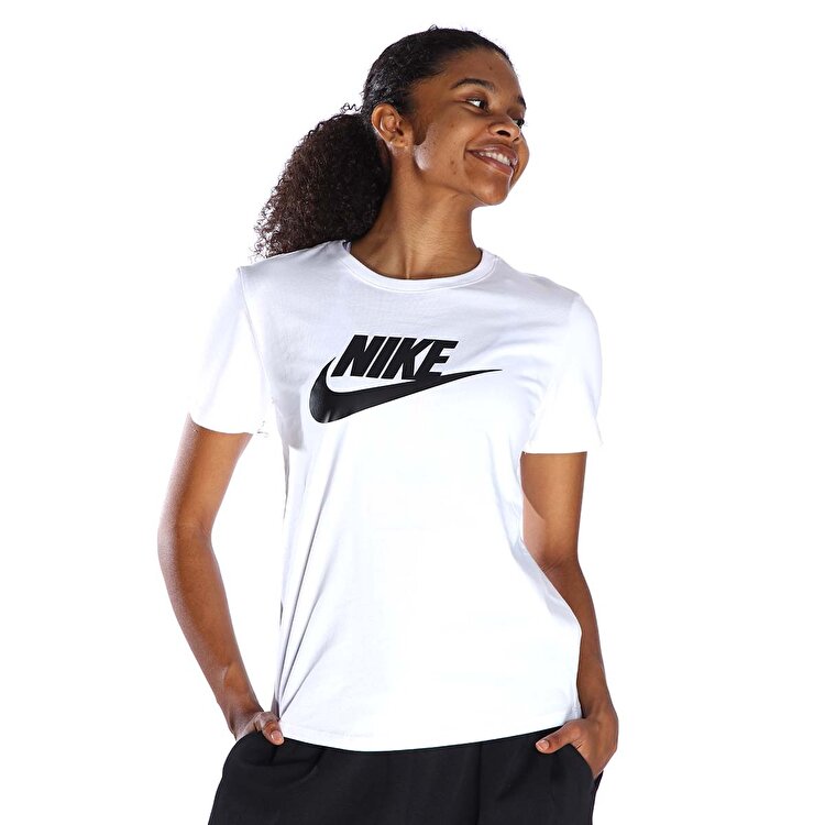 Nike Sportswear Essentials Slim Fit Cropped Kadın Beyaz Yuvarlak Yaka ...