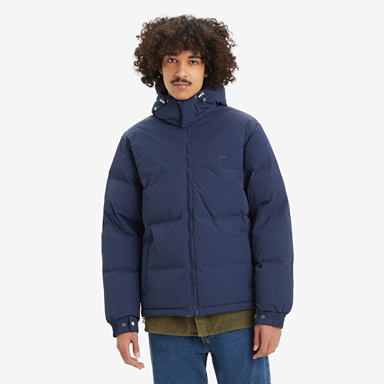 Levis Rockridge Short Puffer Erkek Mavi Kapüşonlu Mont A8557-0001 ...