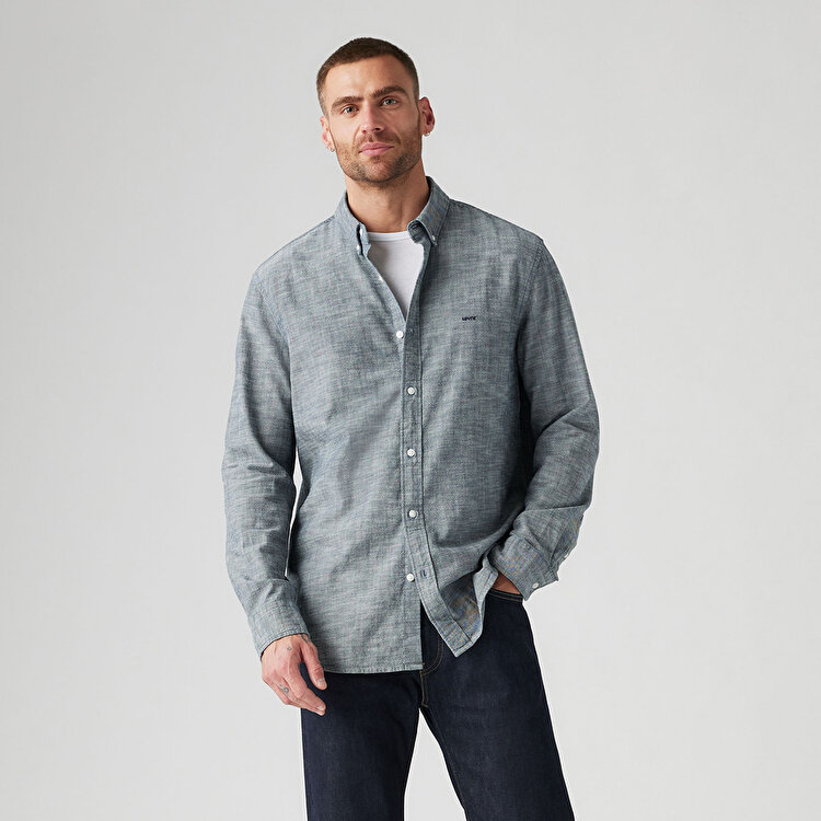 Levis Authentic Button Down Marlon Erkek Mavi Klasik Yaka Gömlek A7210 ...